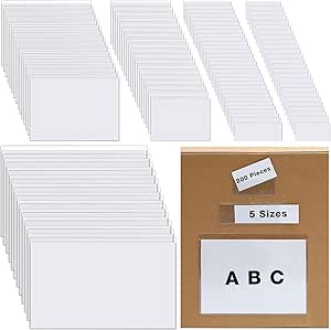 Amazon.com : Harloon 200 Pieces Clear Adhesive Label Pockets 5 Sizes ...