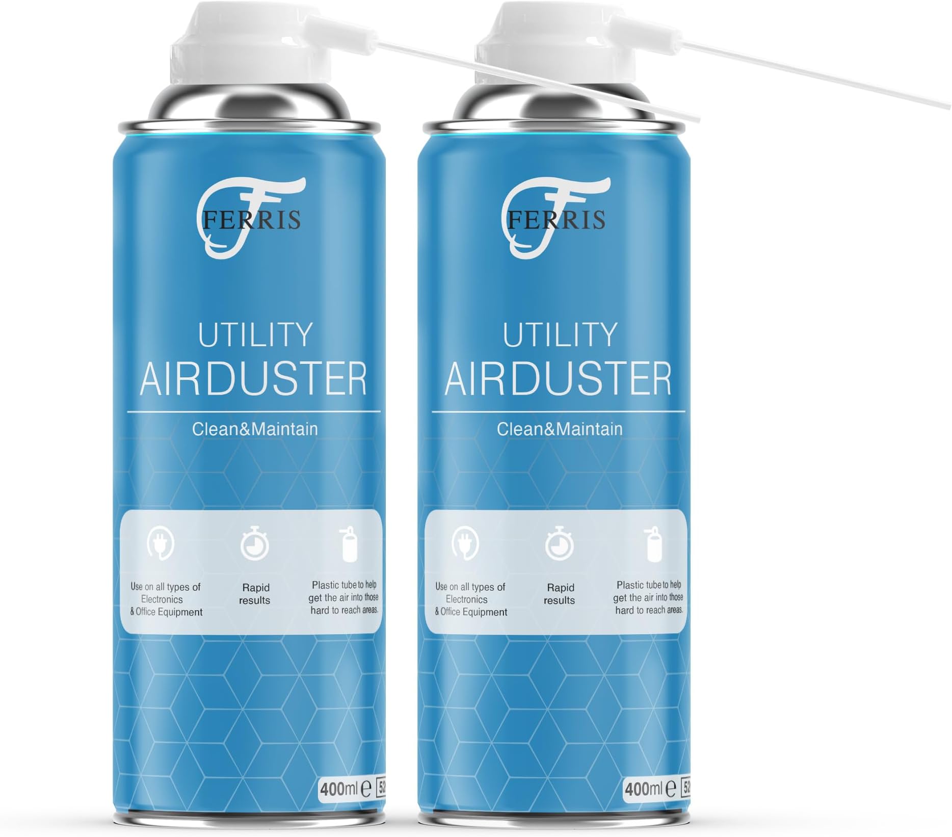 FERRIS | Air Duster Can (2 x 400ml) Powerful Compressed Air Spray Can ...