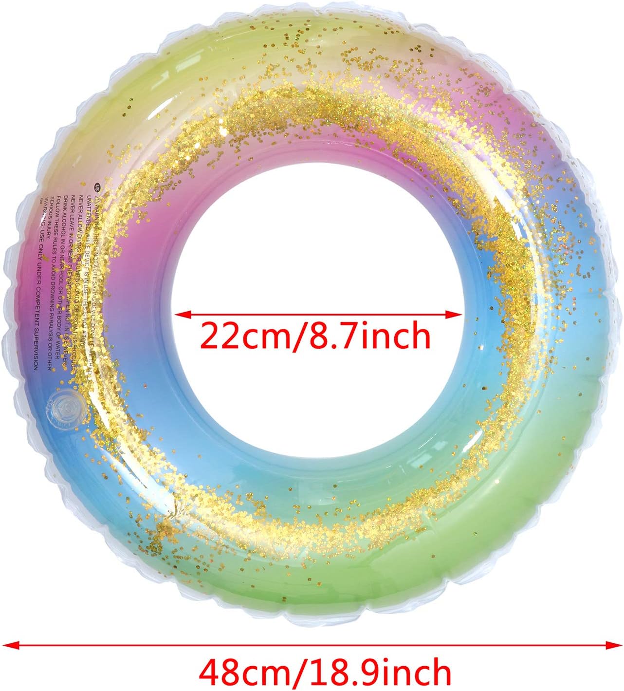 Inflatable Pool Float Swimming Pool Inflatable Rainbow Sequins Gradient ...