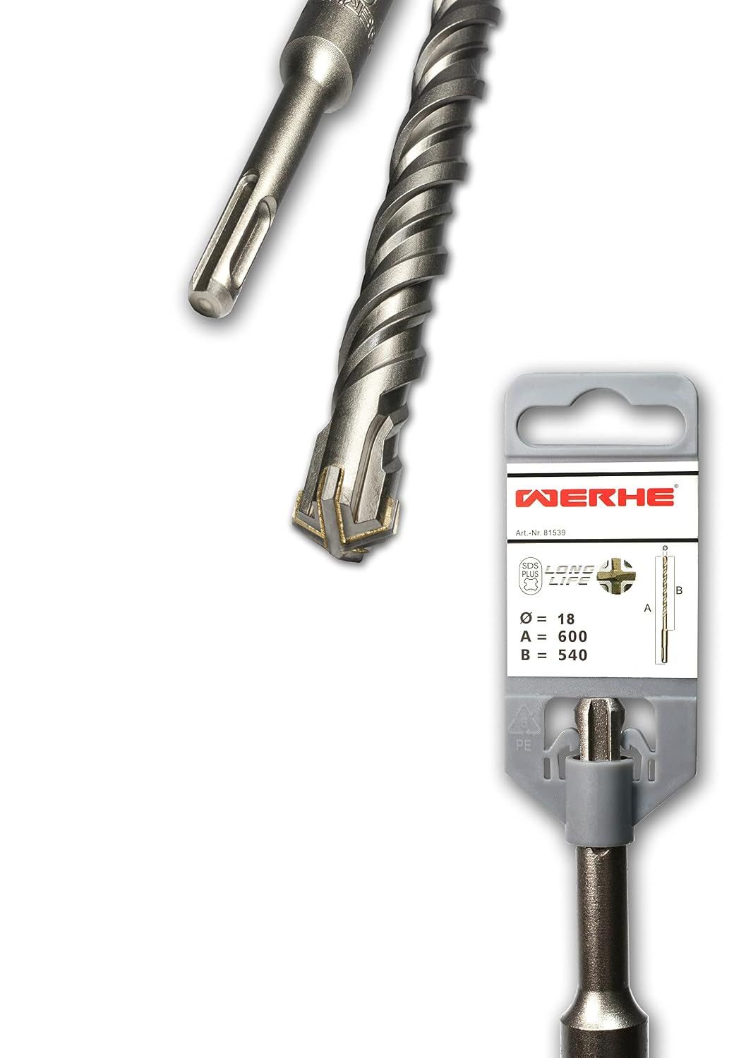 WERHE Profi SDS Plus Concrete Drill Bit 18 x 600 mm : Amazon.com.be ...