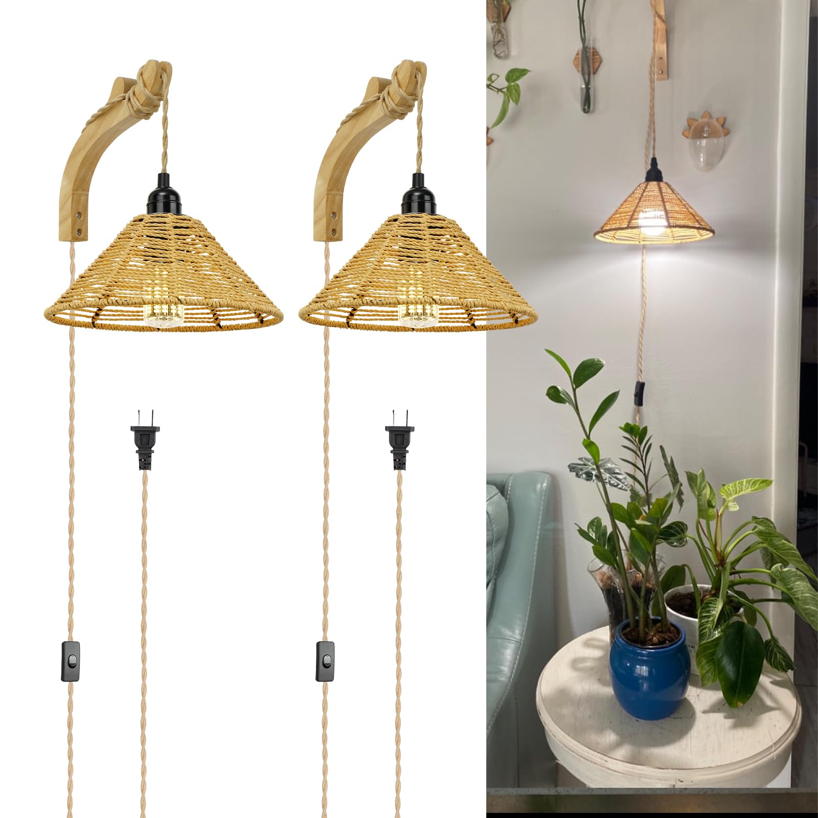 Rustic Wall Lamps With Cords