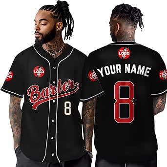 Amazon.com: Personalized Barber Uniform Shirts - Custom Salon Logo ...