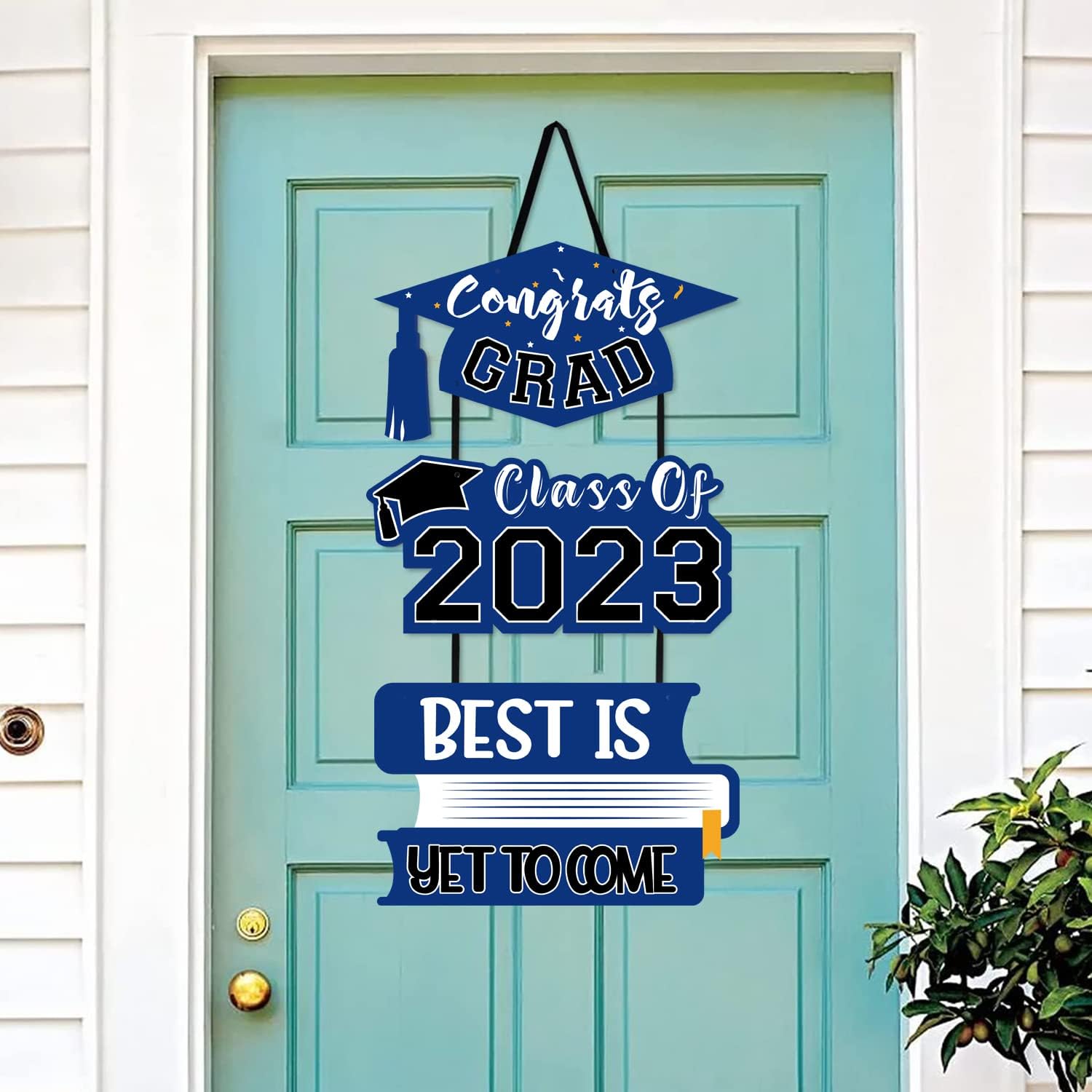 Amazon.com: Graduation Hanging Signs for Front Door, Welcome Wreath ...