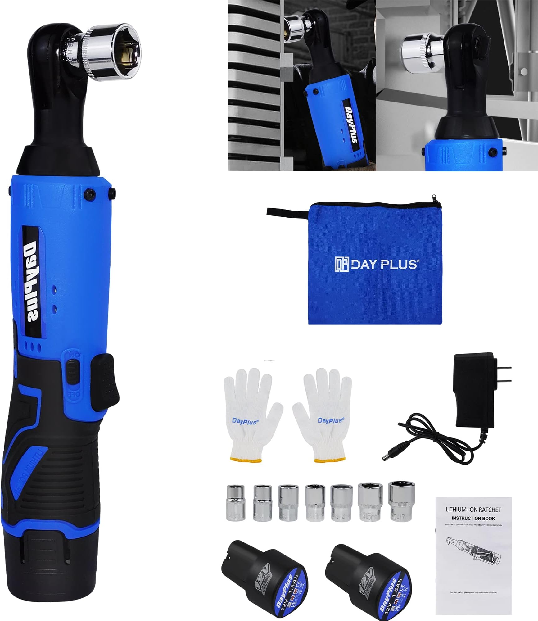 Amazon.com: HSHa Power Cordless Electric Ratchet Wrench with 7 Sockets ...