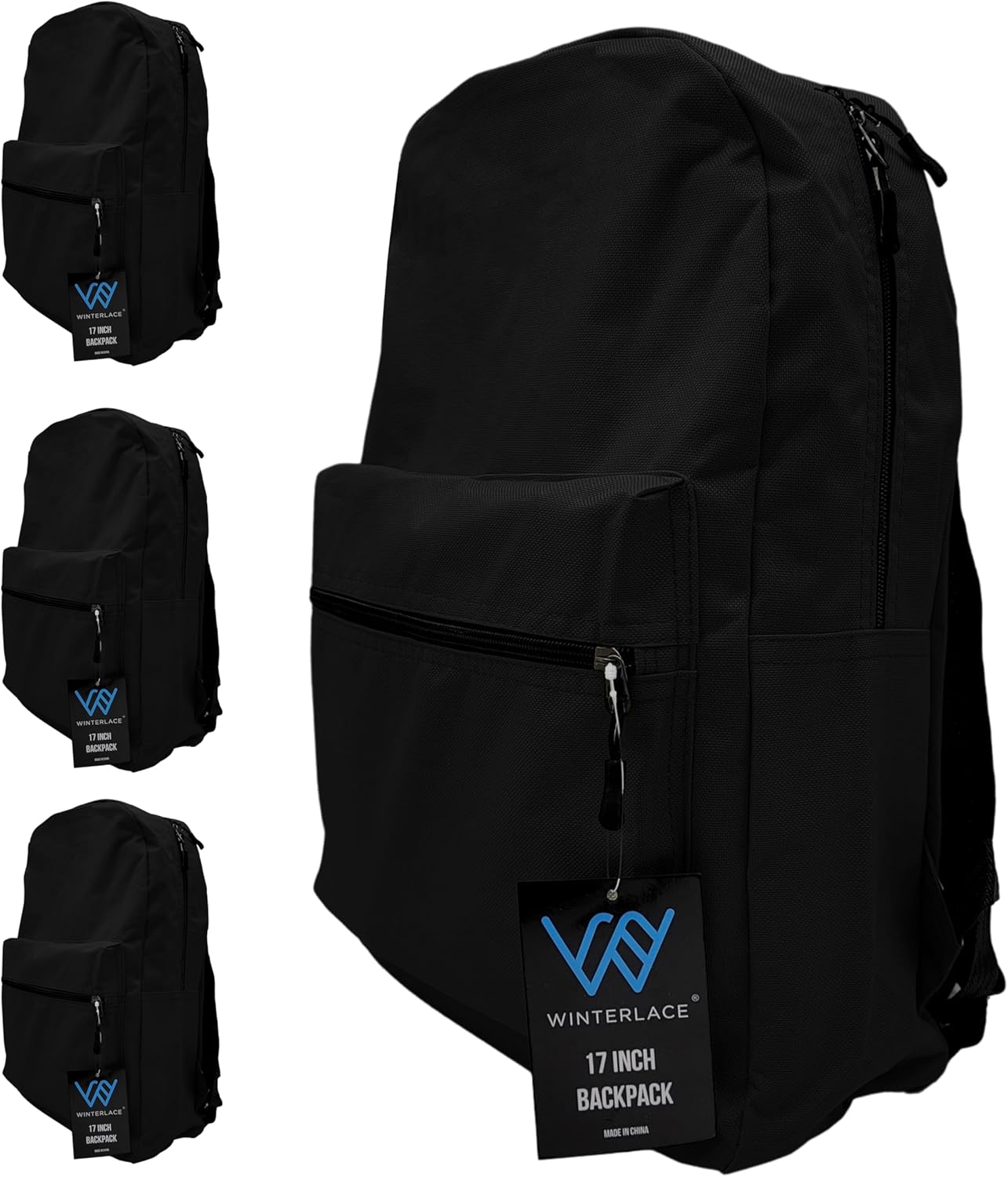 Amazon.com: Winterlace 4 Pack 17” Backpacks, Dual Compartment Zippered ...