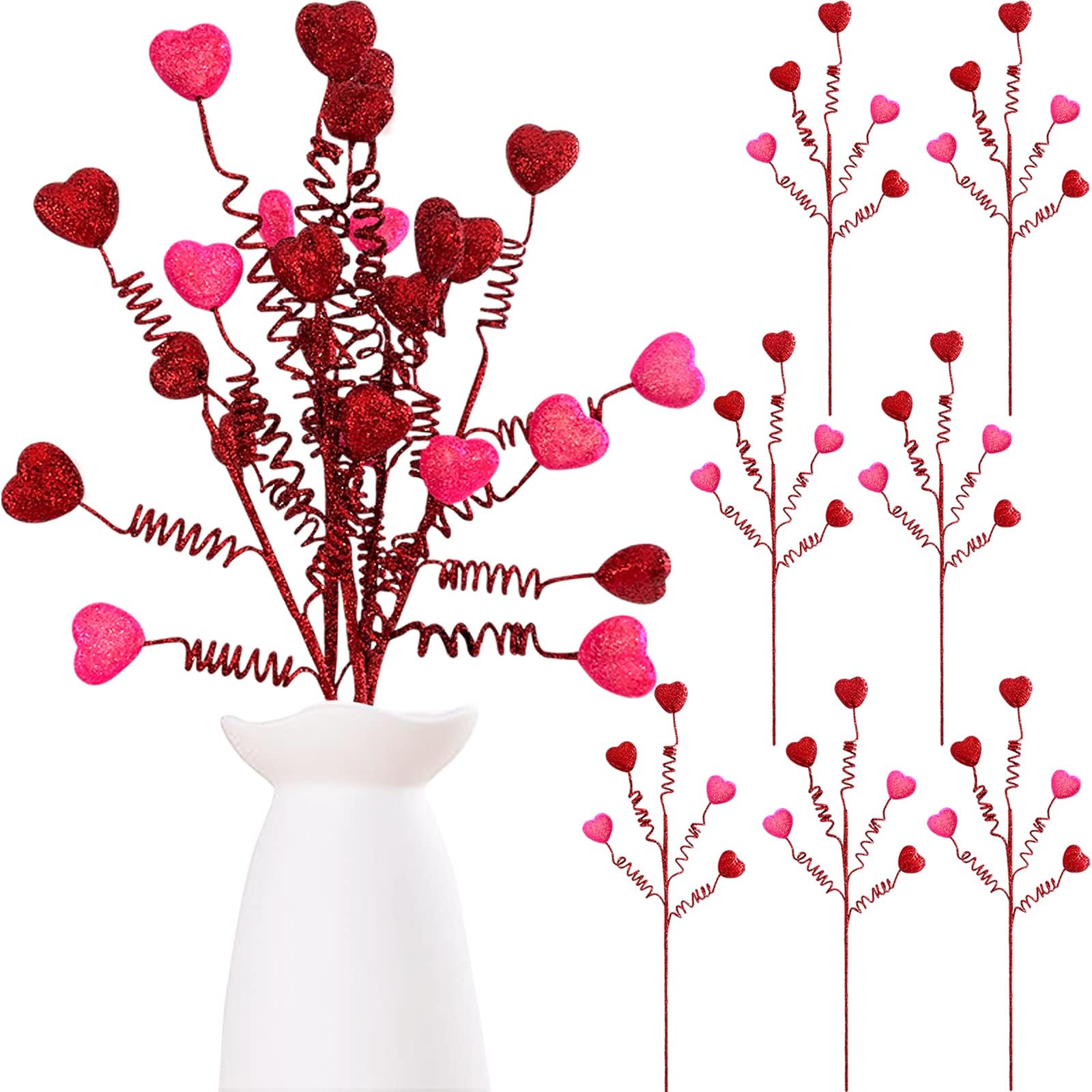 Amazon.com: Gift Boutique Valentine's Day Heart Flower Picks Plush ...