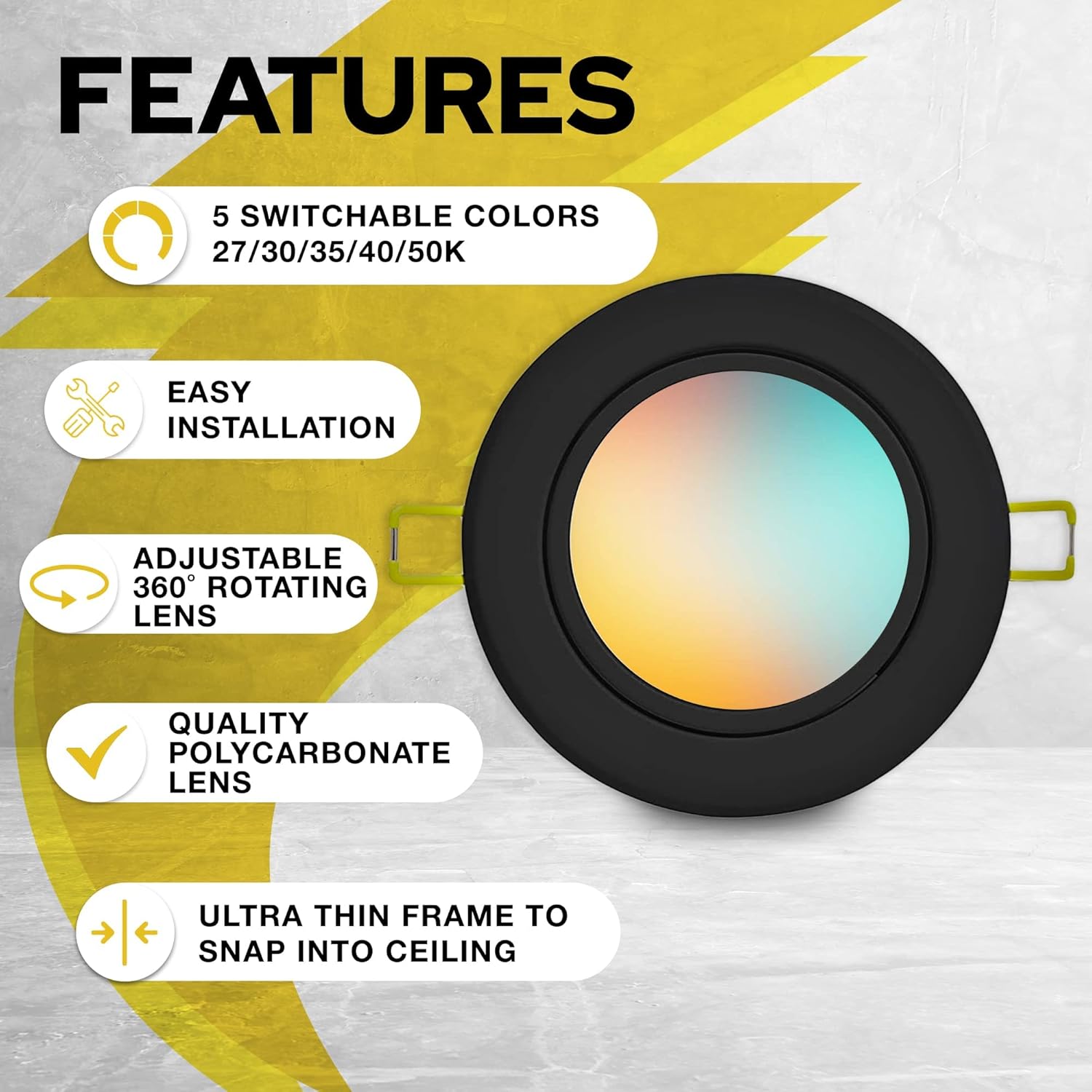 NUWATT Paquete de 12 Luz empotrable LED ultrafina de cardán de 6 pulgadas ...