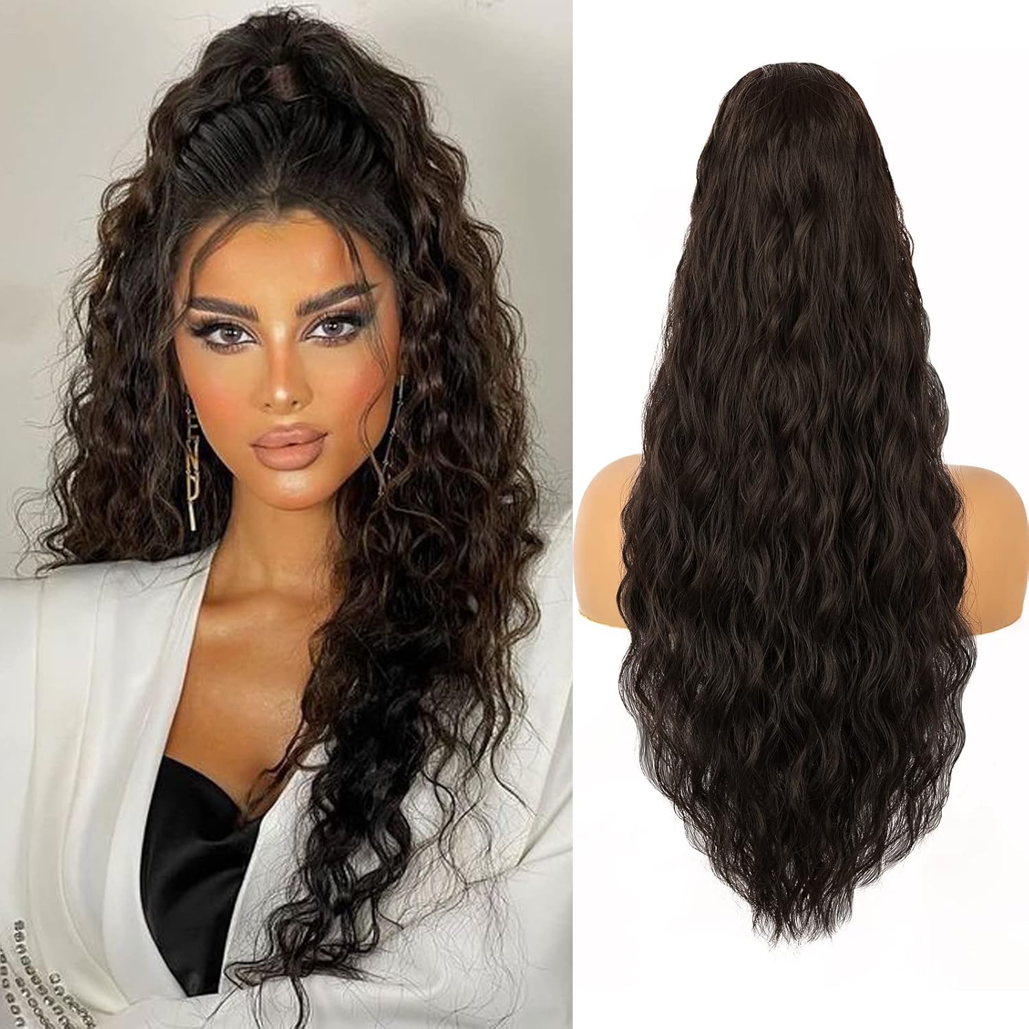 Amazon.com : FORCUTEU Ponytail Extension 28 Inch Drawstring Ponytail ...