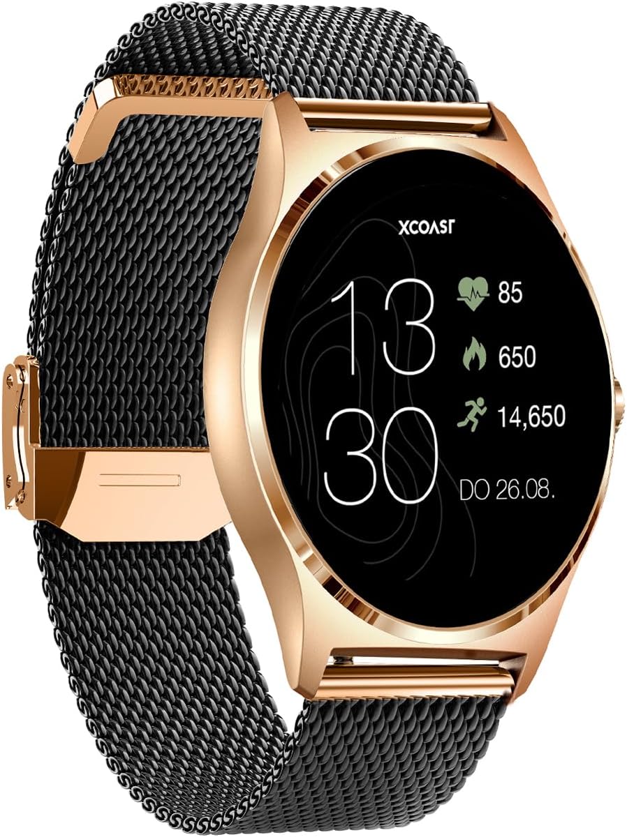 XCOAST SIONA 2 Damen Smartwatch Silber 6,9mm hoch - iOS und Android Fitness Tracker AMOLED 21 ...