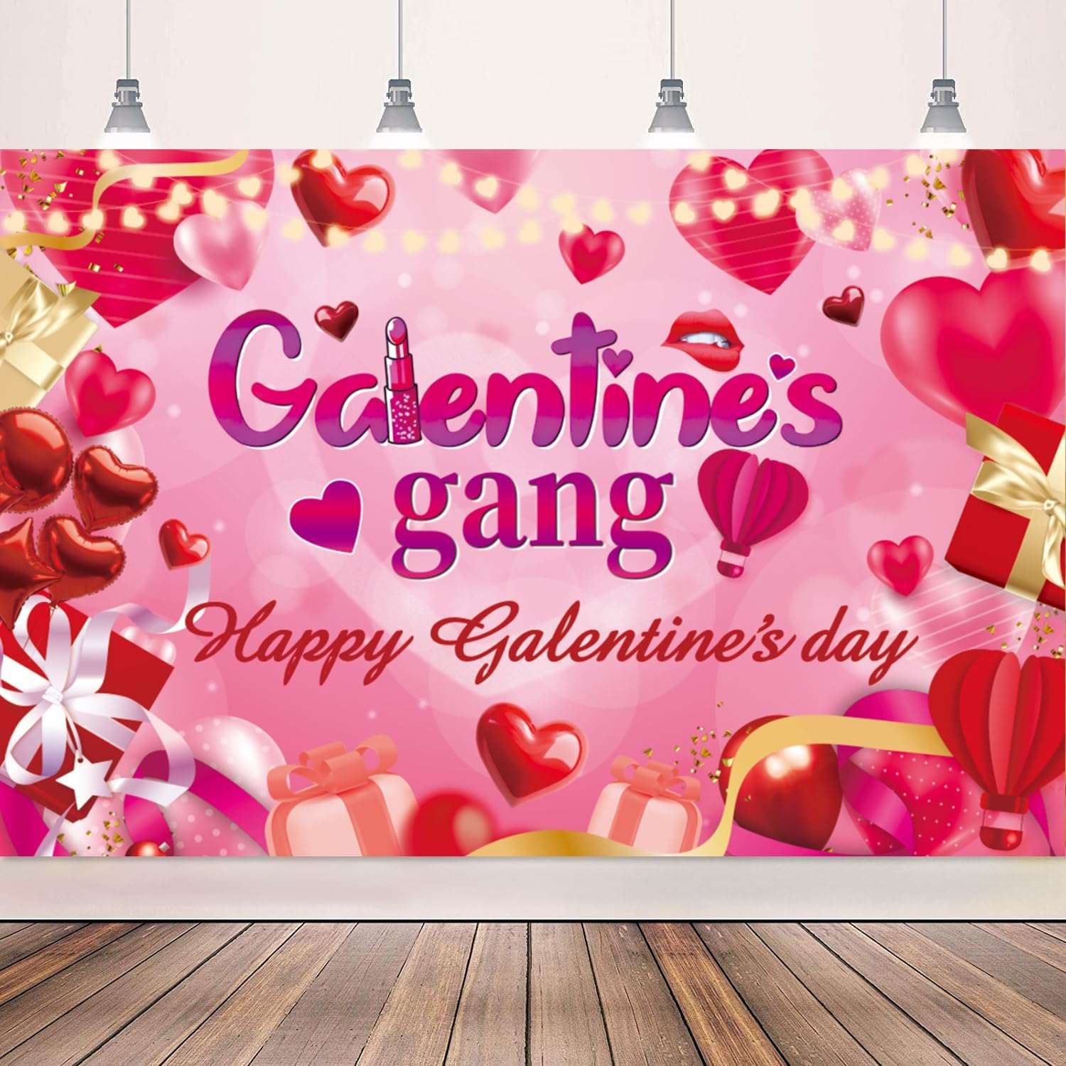 Amazon.com : Galentines Day Backdrop Decorations Pink Happy Galentines ...