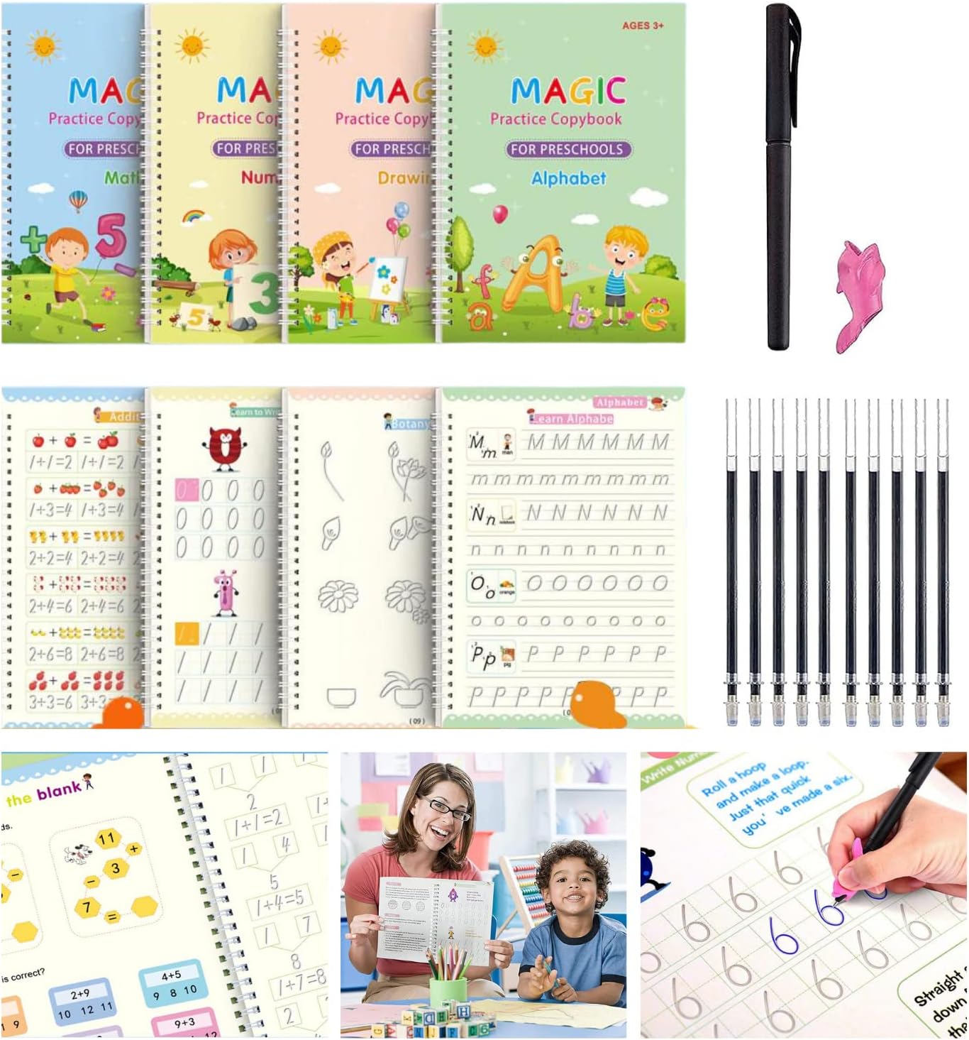 Mrinita Sank Magic Practice Copybook for Kids: 4 Magic Book for Kids ...