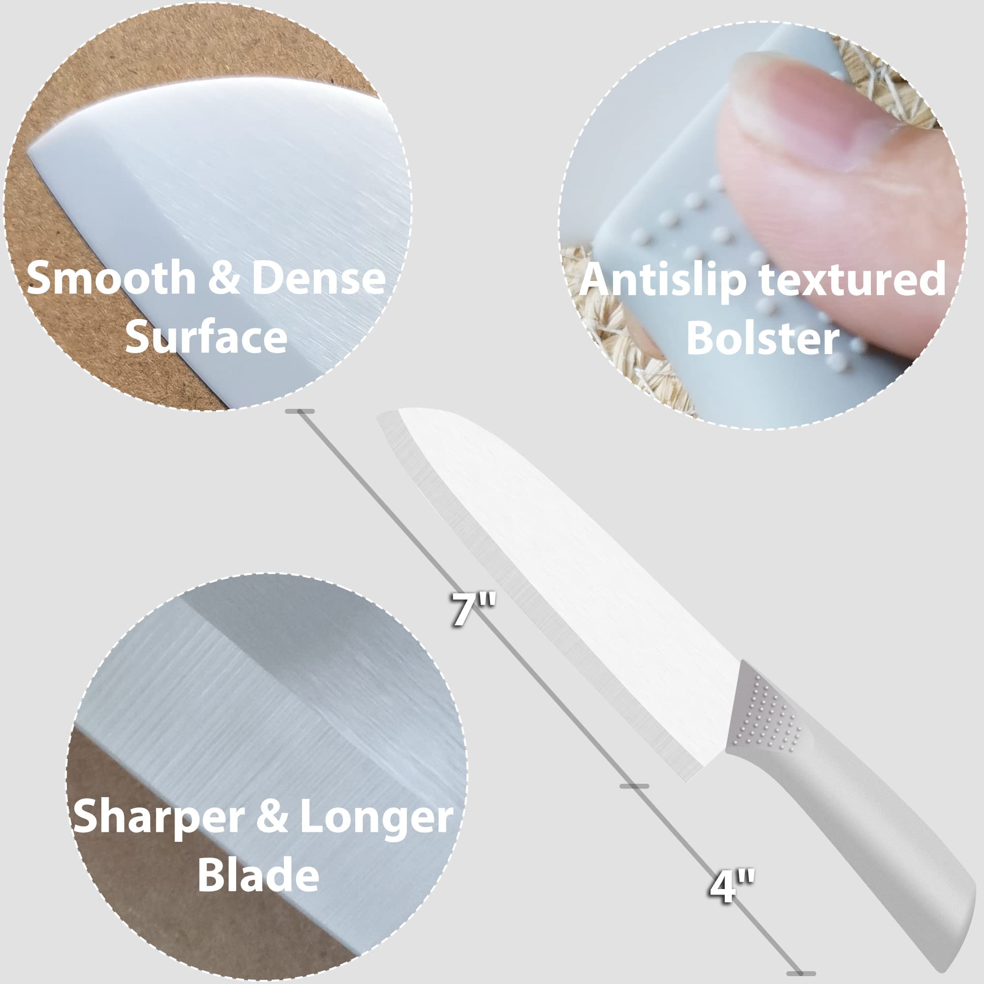 Snapklik.com : Rynal Ceramic Knife Santoku Knife Meats Fruits ...