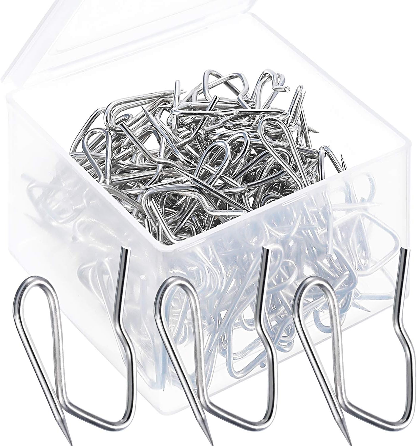 Amazon.com: Shappy 120 Pack Drapery Hooks Pins for Curtains, Metal ...