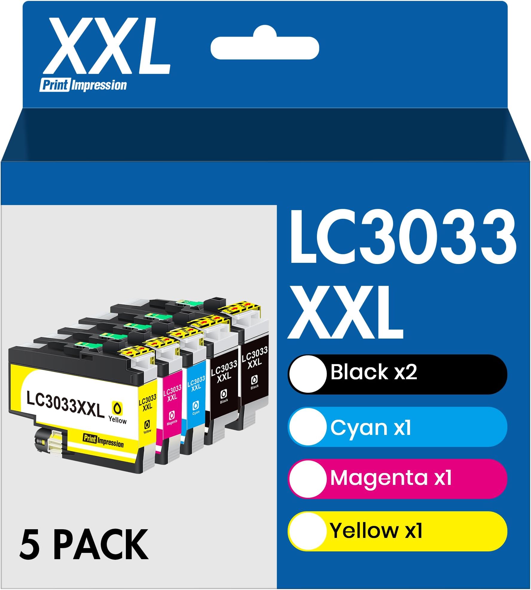 Amazon.com: Brother Genuine LC30333PKS 3-Pack, Super High-yield Color ...