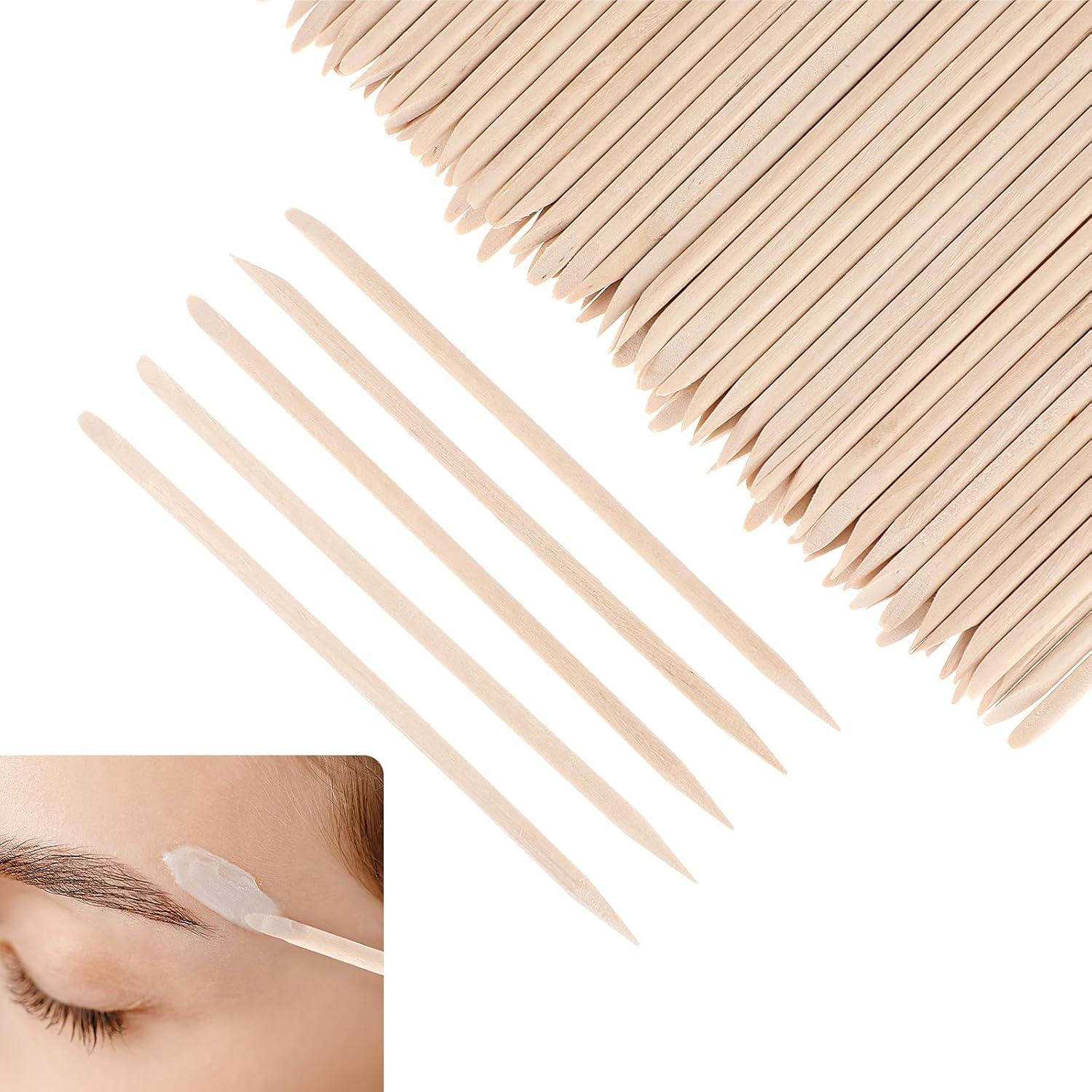 Amazon.com : 200 Pieces Wooden Wax Sticks Eyebrow Waxing Sticks Small ...