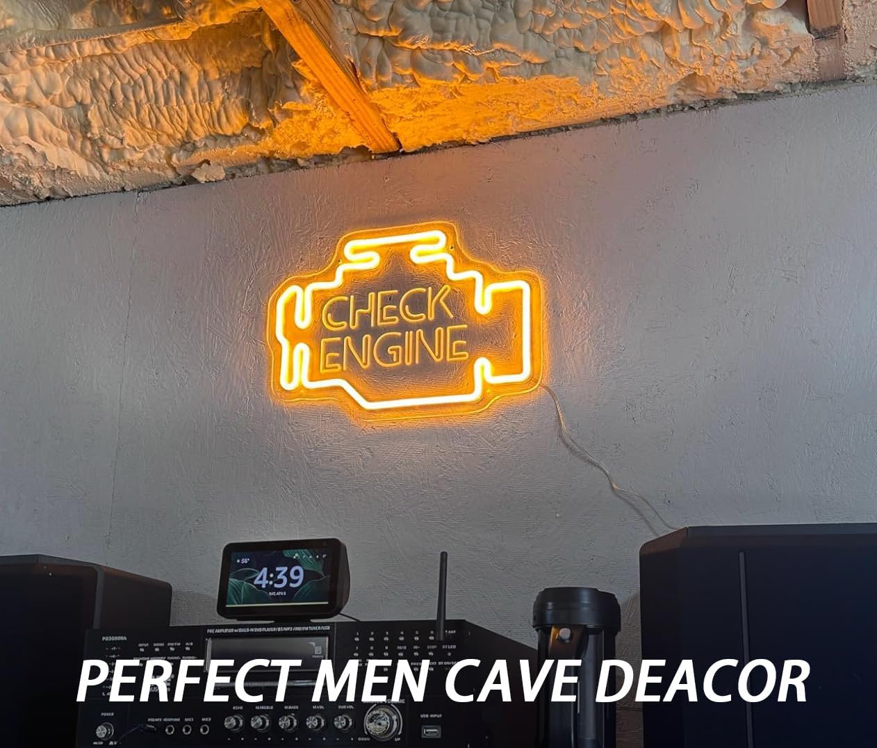 Letrero de neón Check Engine para decoración de pared, letrero de pared ...