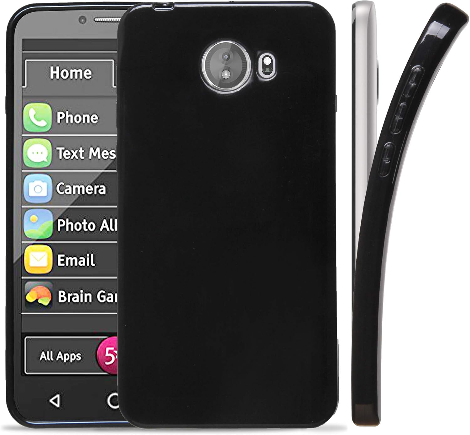 Amazon.com: Beyond Cell Glossy Jet Black Flexible Flex-Gel Skin Phone ...
