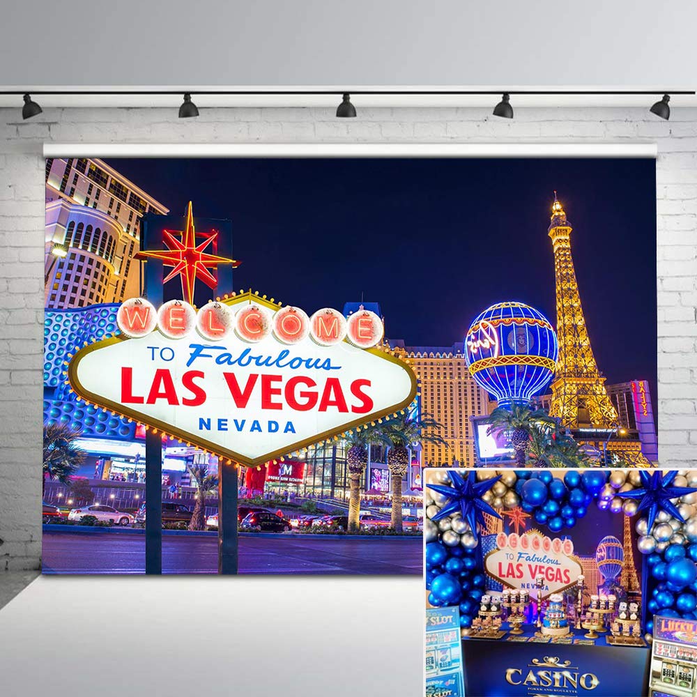 Amazon.com : Avezano Las Vegas Backdrop Welcome to Fabulous Las Vegas ...