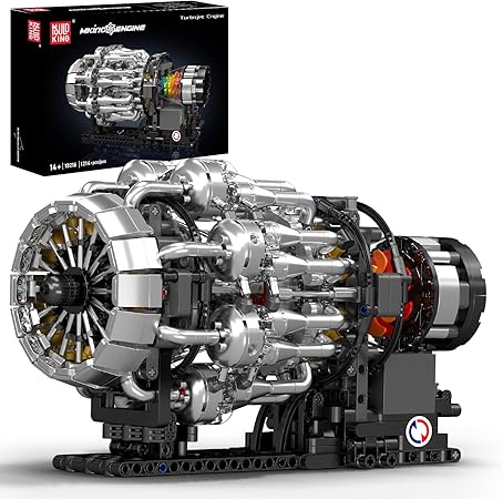 Mould King City Aircraft Engine Building Kit, Turbojet Engine Model ...