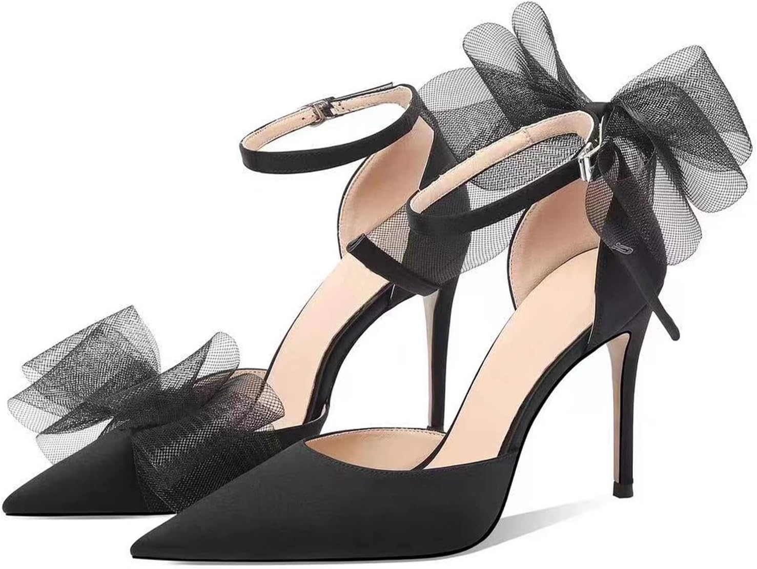 Amazon.com | Touslecos Satin Closed Toe Heels for Women Satin Pumps ...