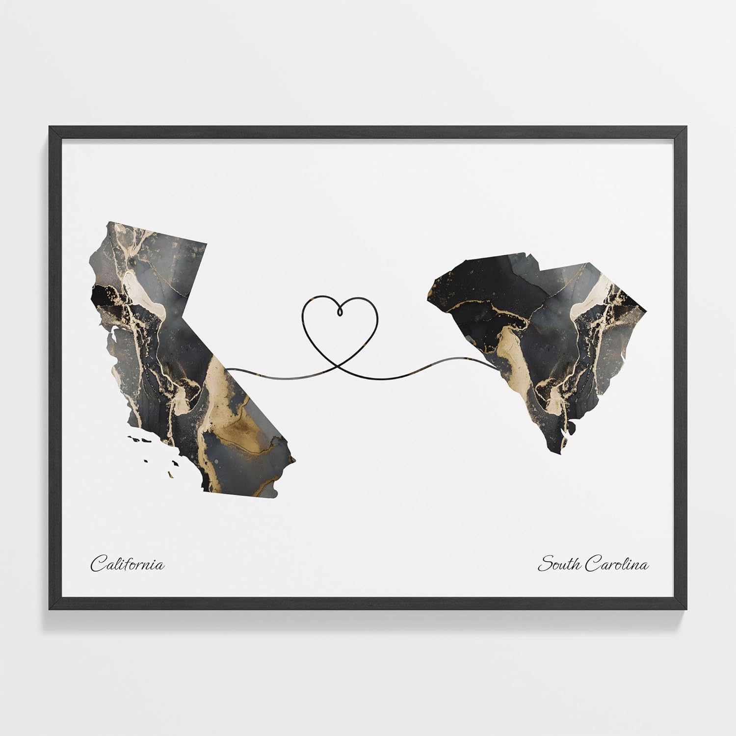 Amazon.com: California to South Carolina Print, South Carolinian Marble ...