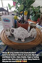 Amazon.com | Grace Teaware Fine Porcelain Happy Elephant (3-Piece Tea ...