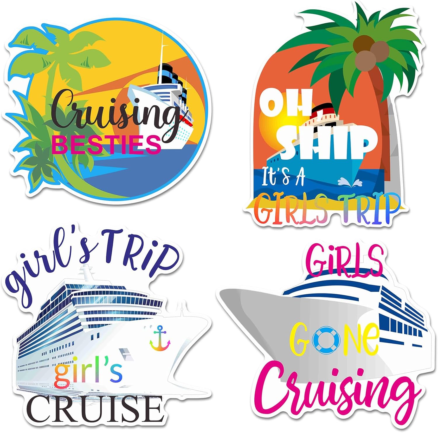 Amazon.com: Hoteam 4 Pcs Girls Trip Cruise Door Decorations Magnetic ...