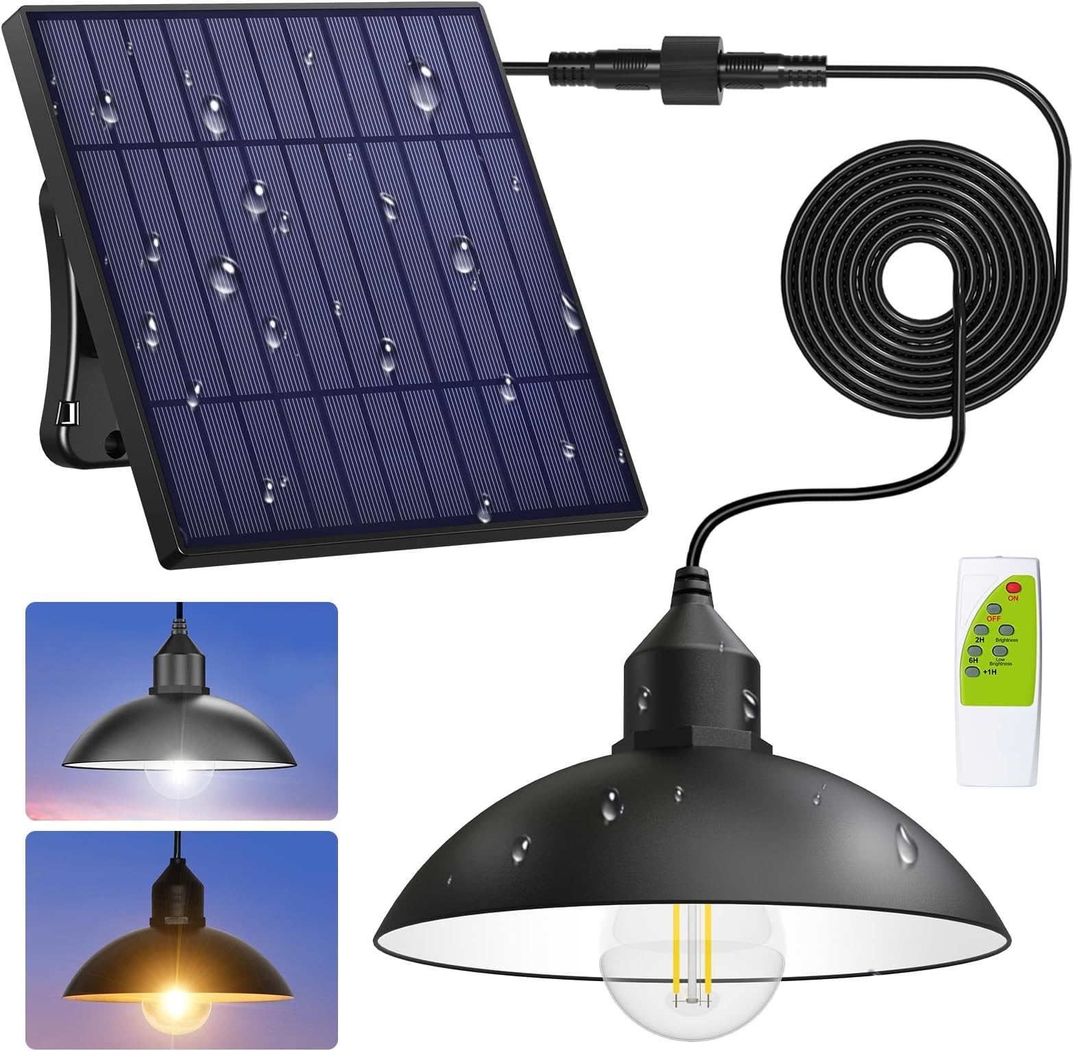 Lixada Solar Pendant Light Outdoor Indoor Hanging Light LED Shed Light ...