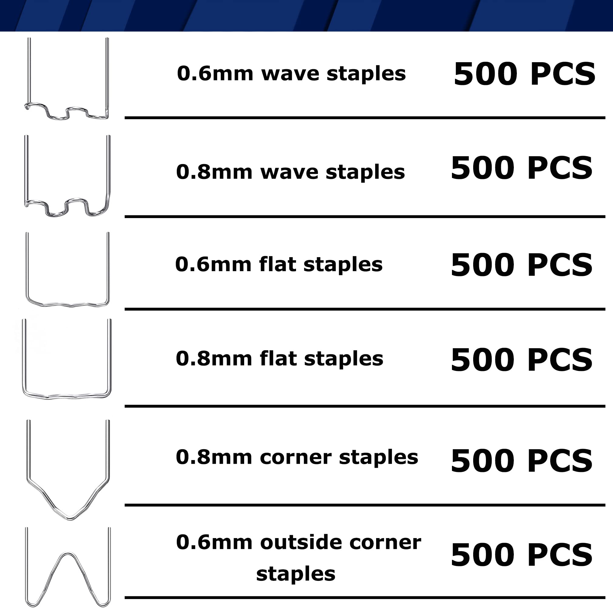 Snapklik.com : 3000 Plastic Welder Staples,Plastic Welding Staples, 6 ...