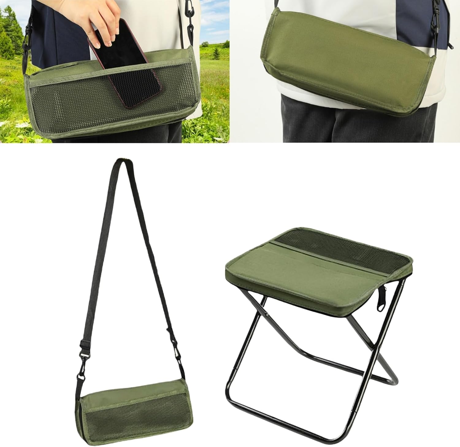 Amazon.com: Turutu Portable Foldable Backpack Stool with Carry Strap ...