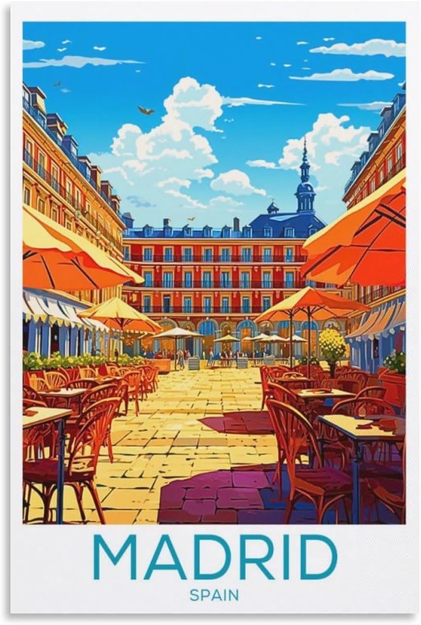 Amazon.com: Madrid Travel Print, Madrid Poster, Madrid Spain Print ...