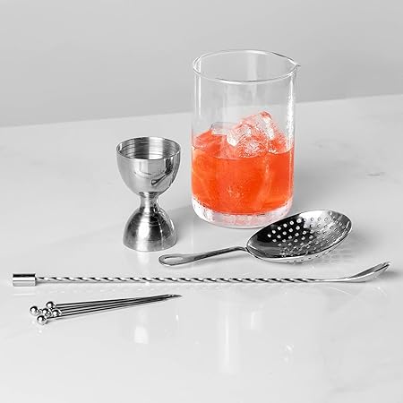Amazon.com | Cocktail Mixing Glass - Honeycomb Hammered Bar Mixer ...