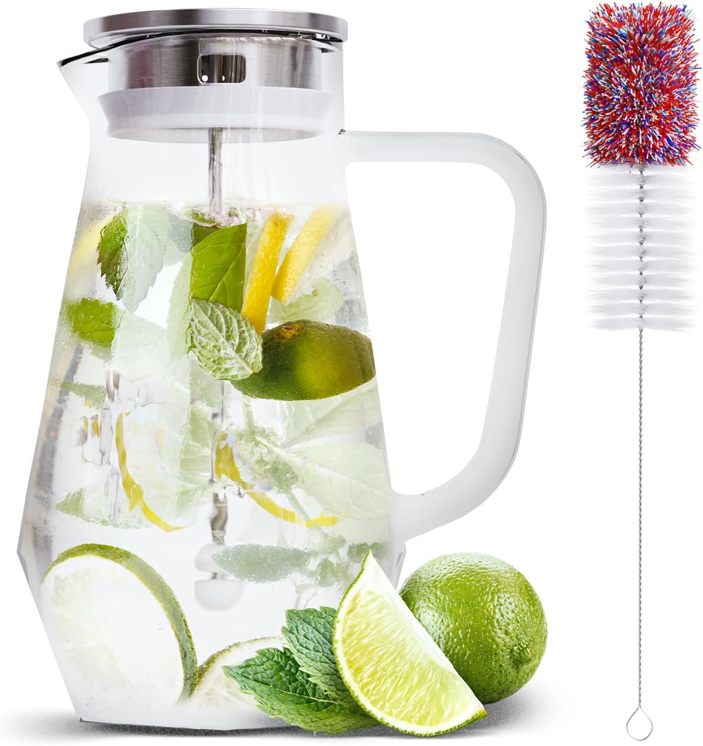 Amazon.com: Oval Orange Glass Pitcher with Lid and Spout (1.5 L | 51 oz ...