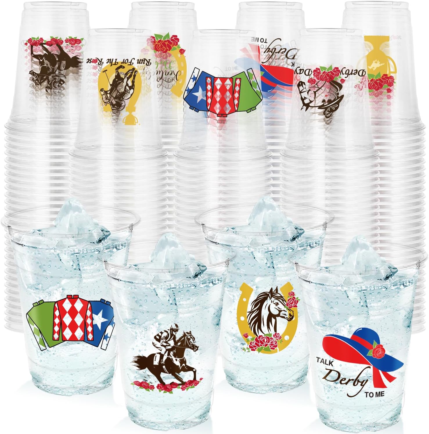 Amazon.com: Yungyan 78 Pcs Derby Plastic Cups Bulk 12 oz Frosted ...