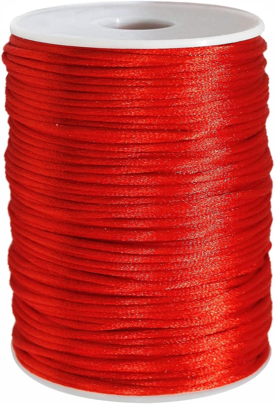 FQTANJU Red 2mm x 100 Yards Satin Nylon Trim Cord, Rattail, Chinese ...