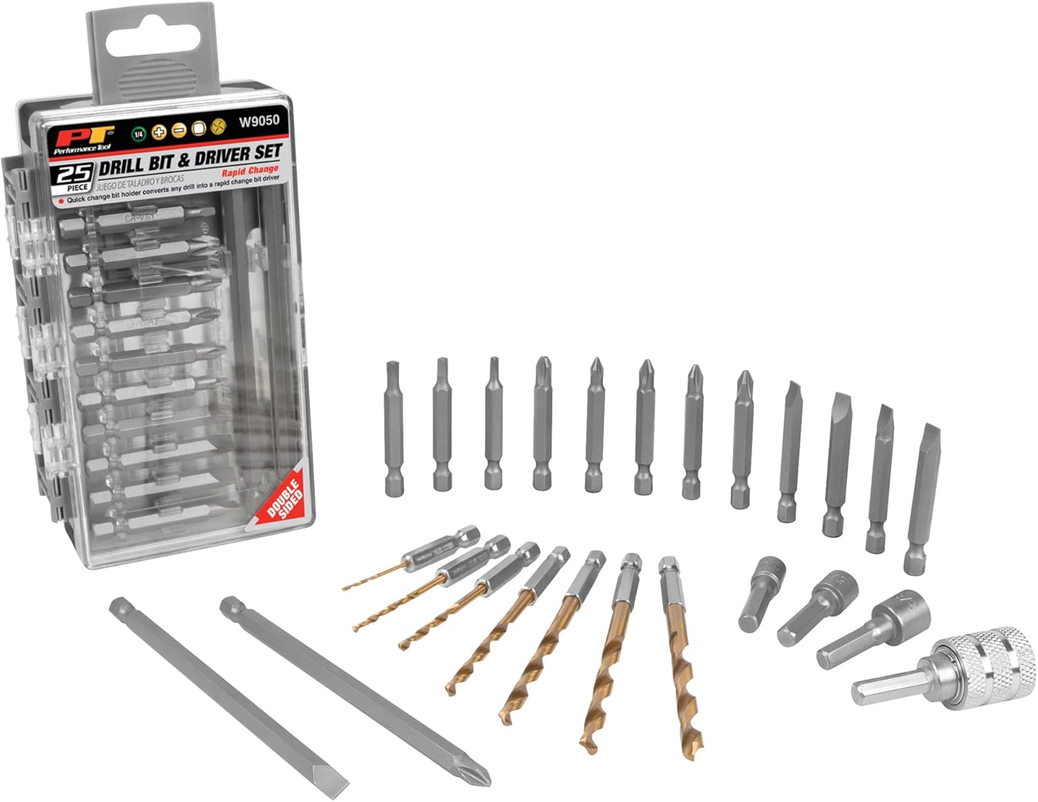 Performance Tool W9050 Rapid Change Screwdriver Bit Set | Clear Flip ...
