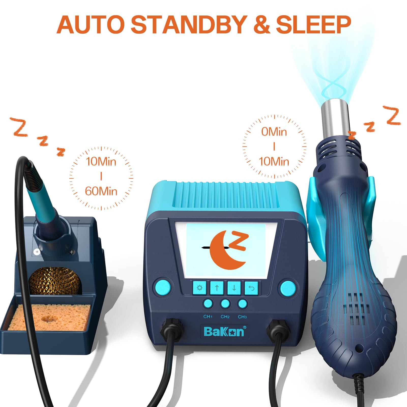 Snapklik.com : BAKON 882 2-In-1 Digital Soldering Hot Air Rework ...