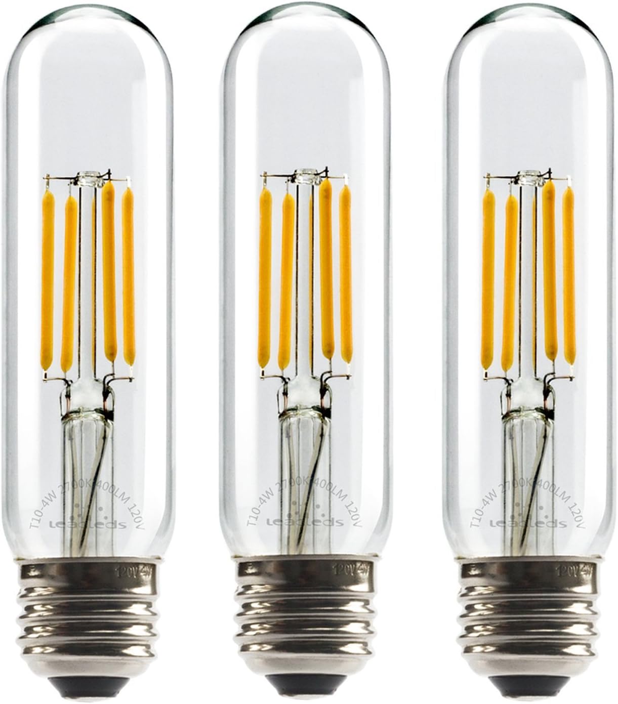 Leadleds 4W Tubular LED Bulb Edison Style COB LED Filament Bulb T10 ...