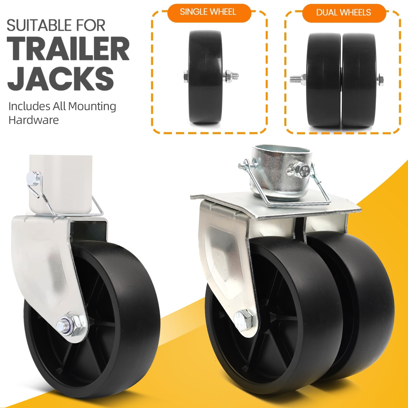 Snapklik.com : (2-Pack) AR-PRO 6-Inch Boat Trailer Jack Wheels ...