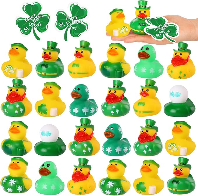 Amazon.com: ANGGIKO 24 Pack St Patrick Day Rubber Ducks in Bulk with St ...