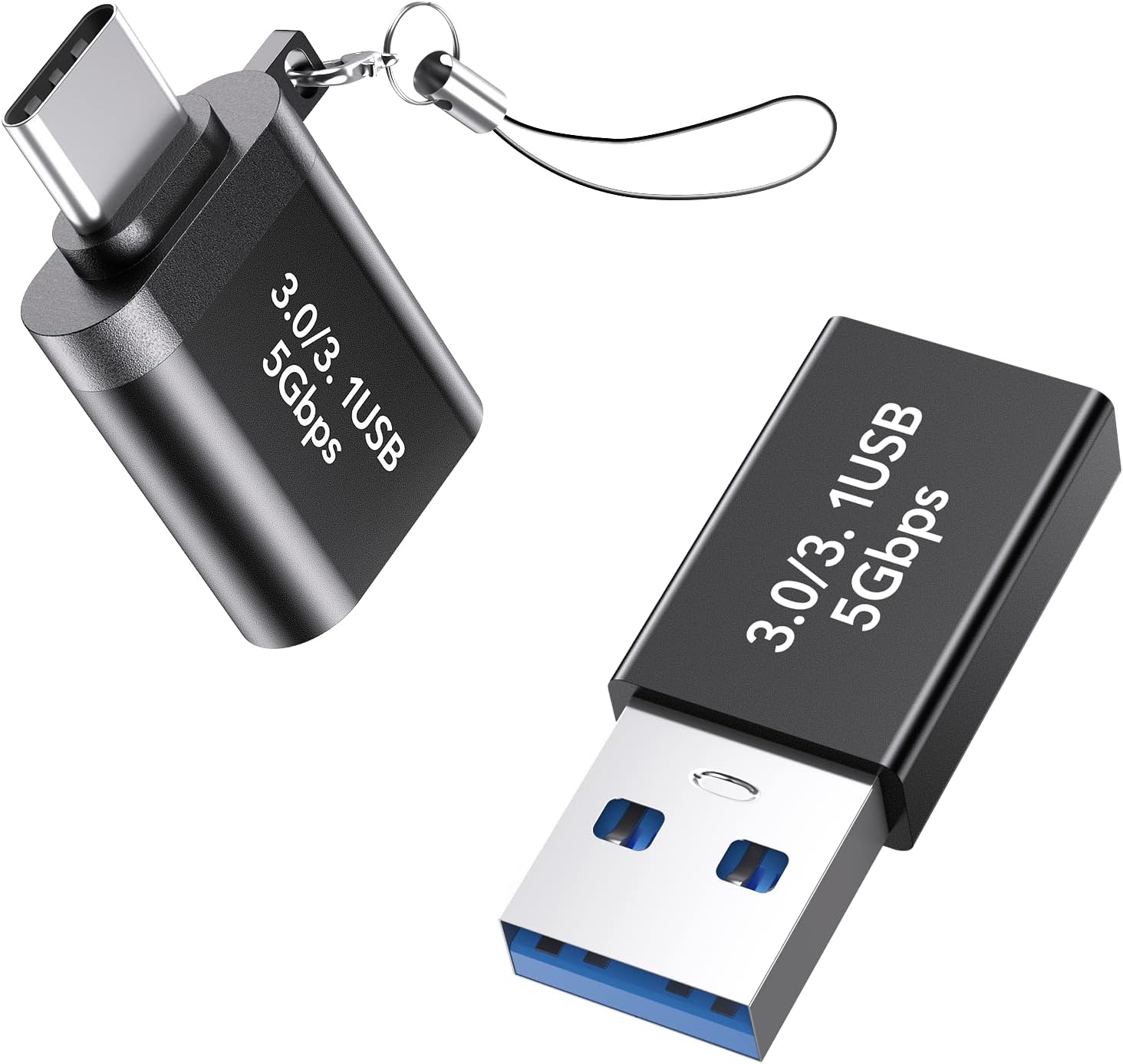 USB to USB C Adapter 2 Pack，USB A Female 3.0 to USB C Male Adapter and ...