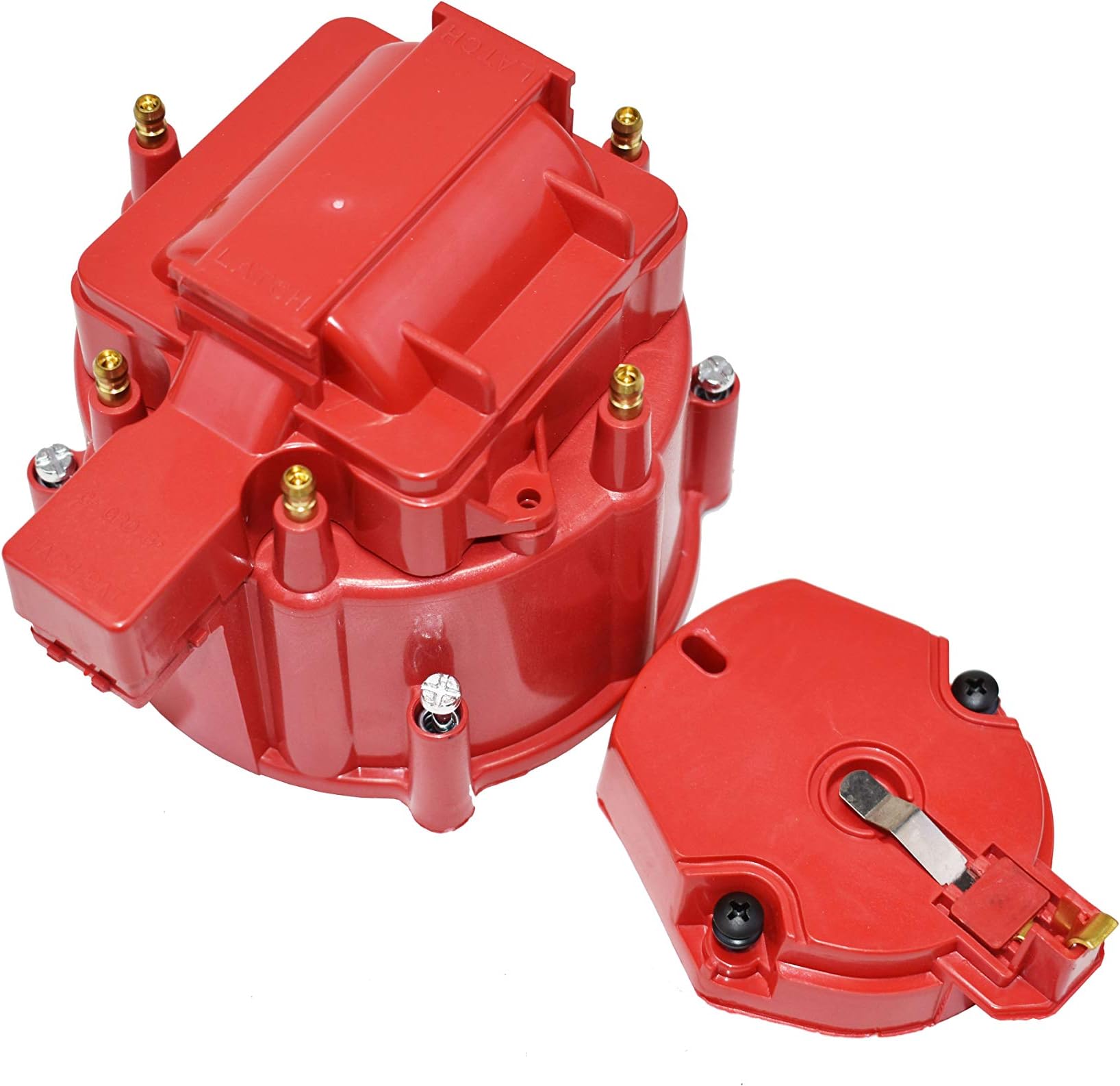 Amazon.com: Red Male HEI Distributor Cap and Rotor for K549 SBC 283 305 ...