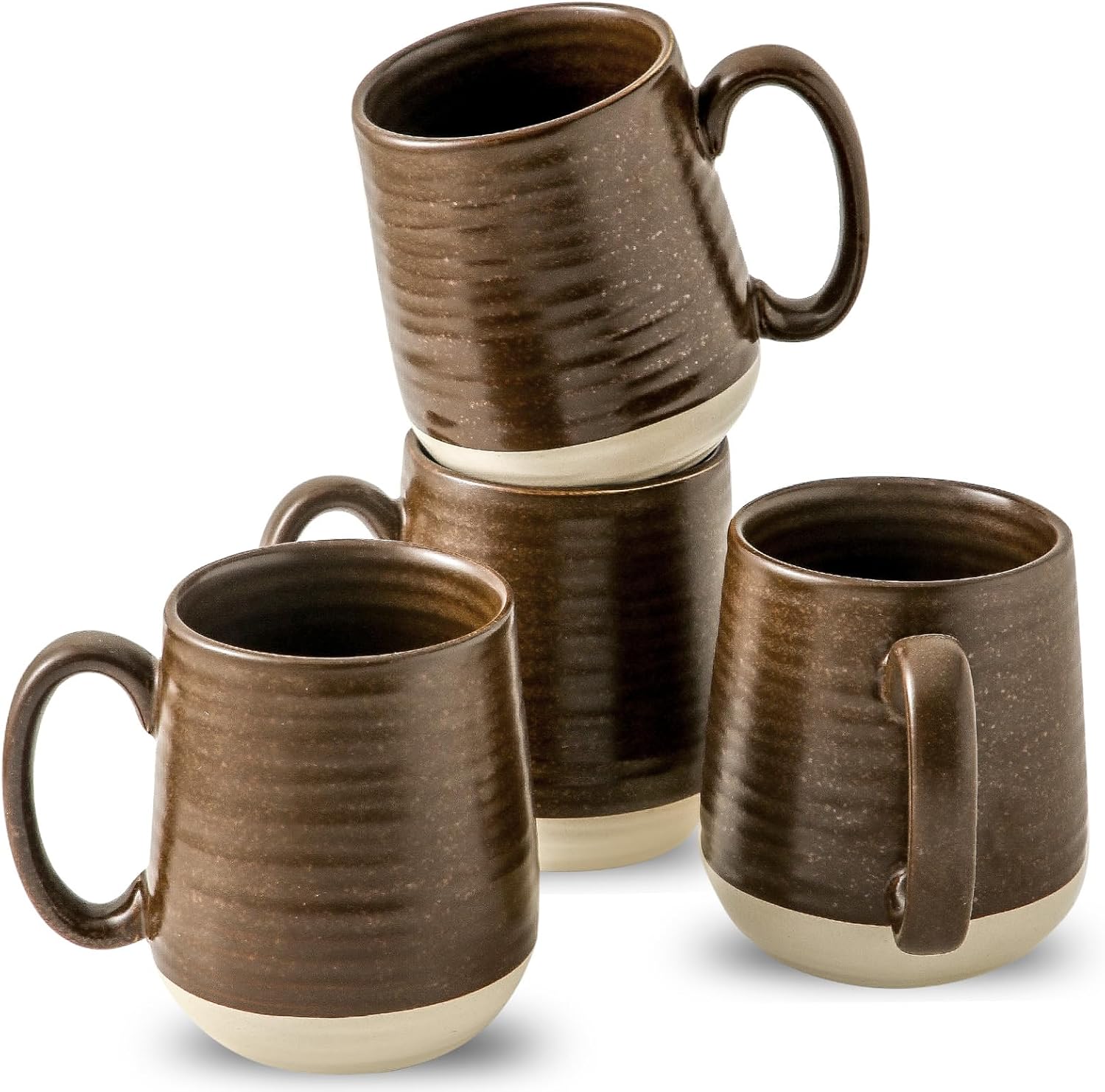 Amazon.com: Hasense Porcelain Coffee Mugs Set of 4-15 Ounce Large ...