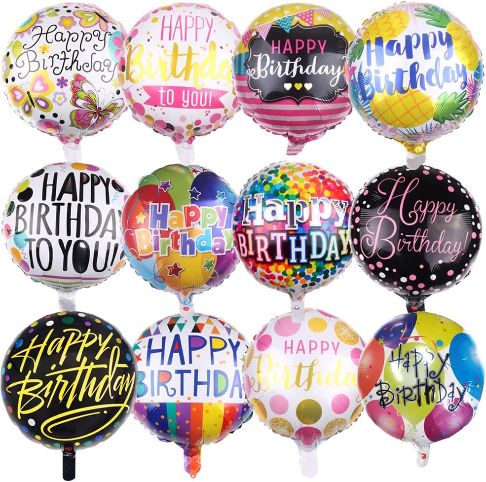 Amazon.com: 18 Inch Round Foil Balloons, 21pcs Multi Helium Balloons ...