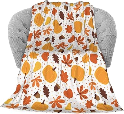 Amazon.com: Fall Throw Blanket Soft Fleece: Pumpkin Spice and ...