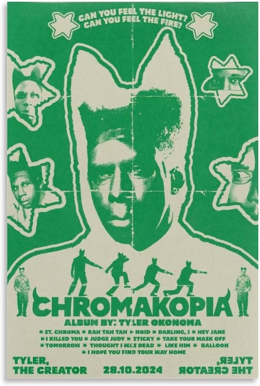 Amazon.com: Tyler Poster Chromakopia The Creator Canvas Posters for ...