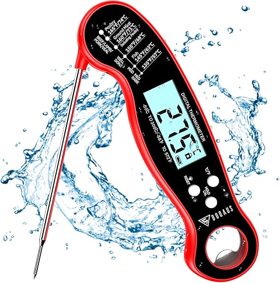 DOQAUS Meat Thermometers, Instant Read Food Thermometer, Waterproof ...