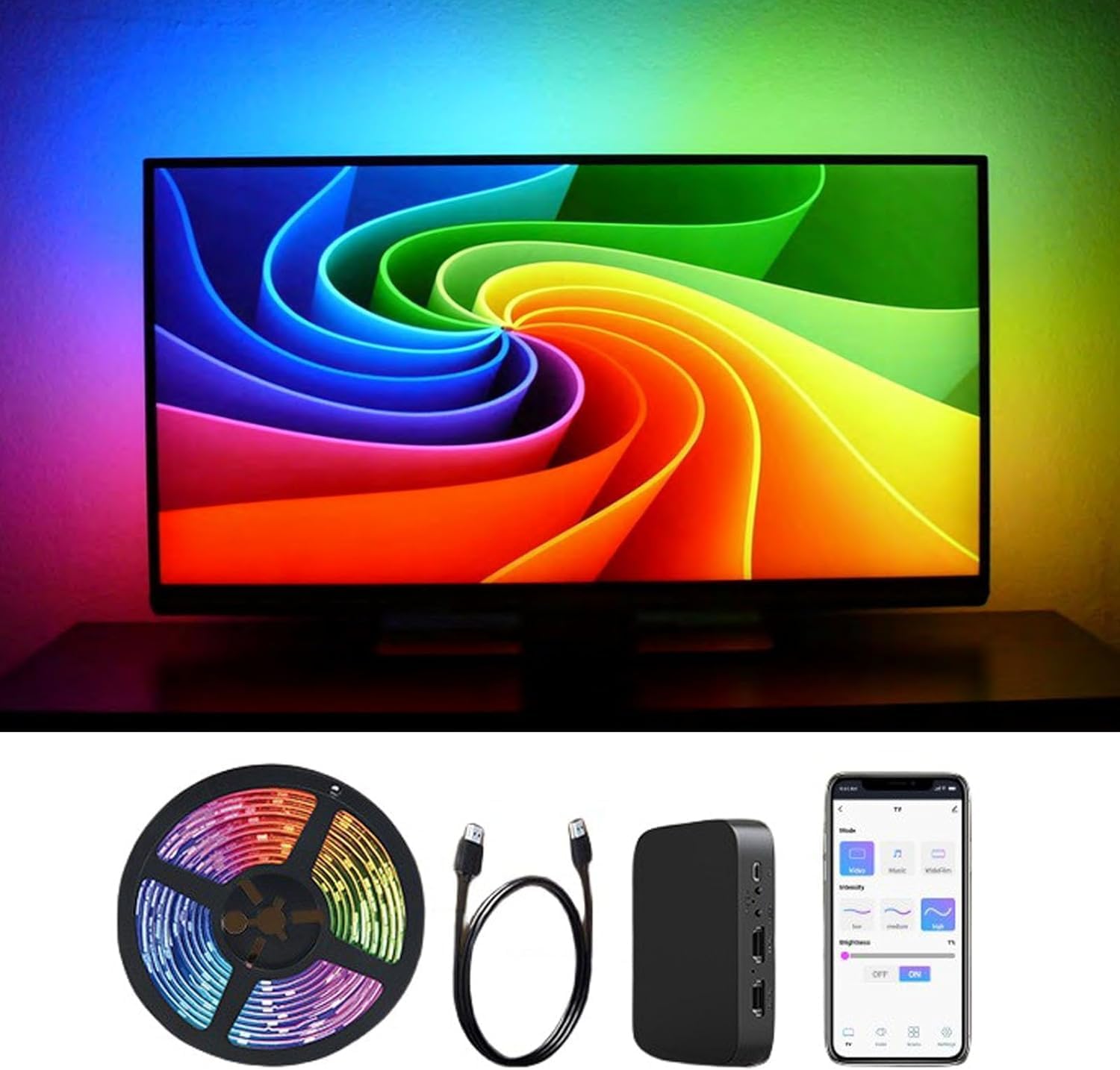 Amazon.com: TV Backlight Strip Color Lights, TV LED Backlight Kit ...
