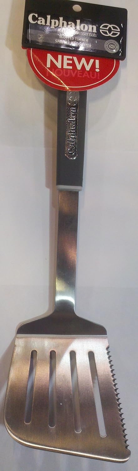 Amazon.com: Calphalon Stainless Steel Slotted Turner - Gray: Home & Kitchen