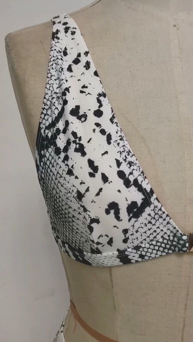 Watch Two Piece Snake Print Swimsuit Top Bikini Set on Amazon Live